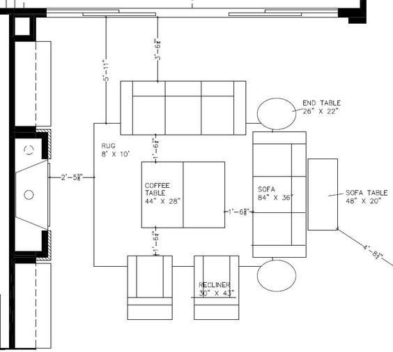 2D Floor Plan With Furniture Layout – Single Room Design - Black ...