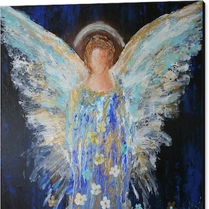 Angel Blessings - on a Large 32 X 40 Stretched Canvas - Includes A ...