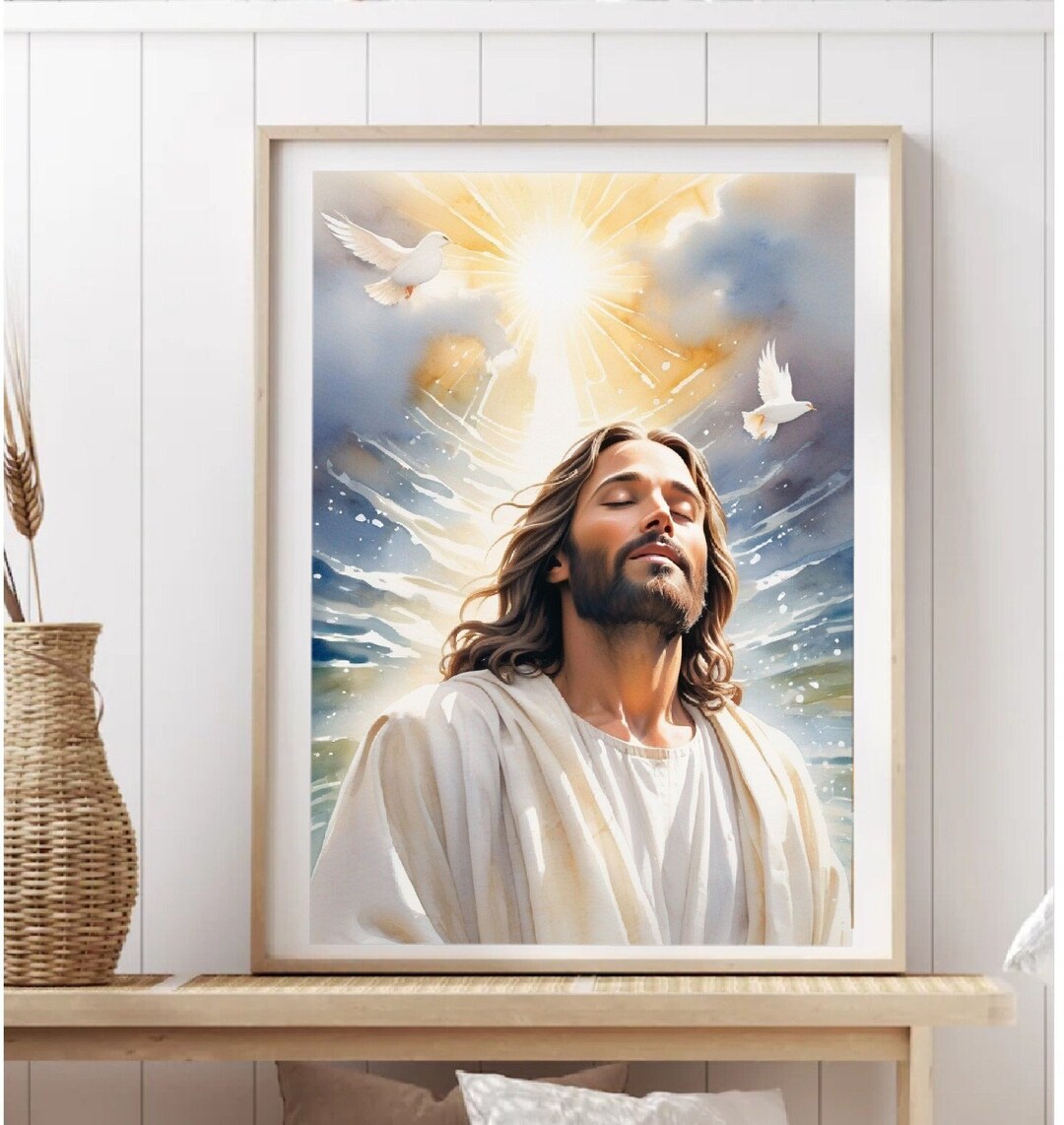 Portrait of Jesus and the Holy Spirit - Etsy