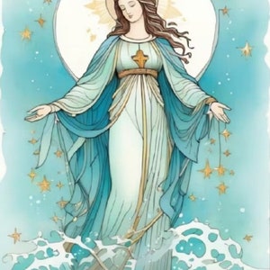 Our Lady Star of the Sea Stella Maris Art Print - Etsy