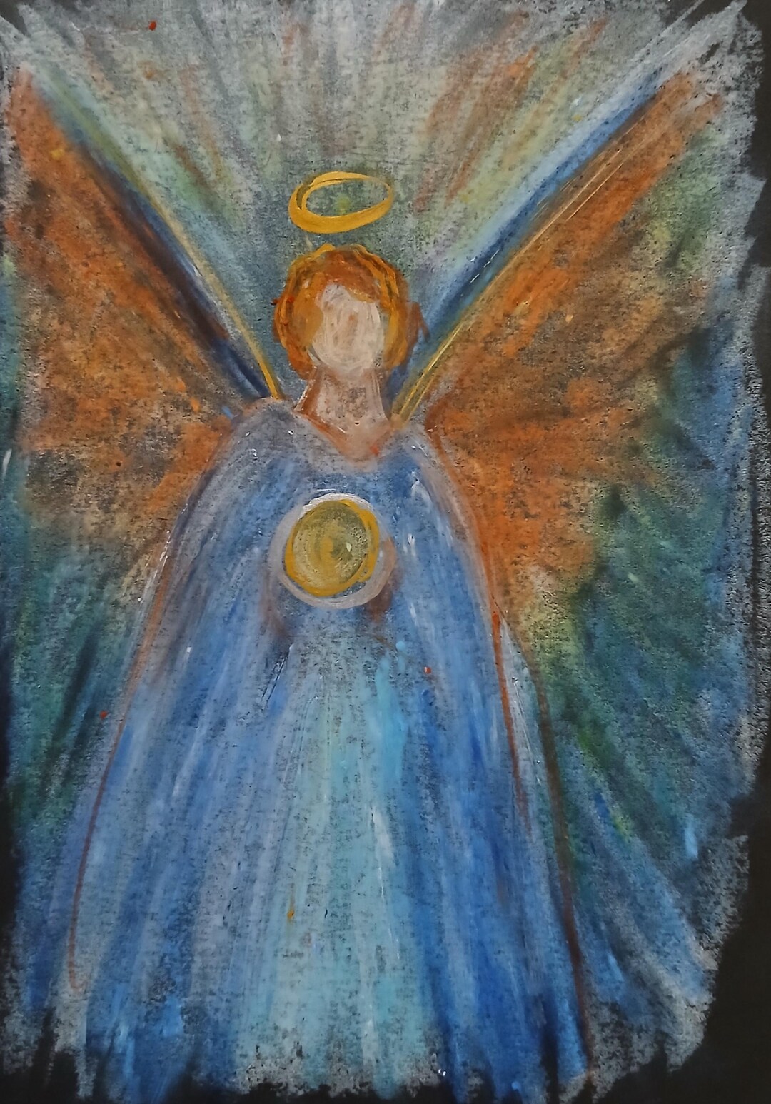Original Angel Painting Oil Pastels - Etsy
