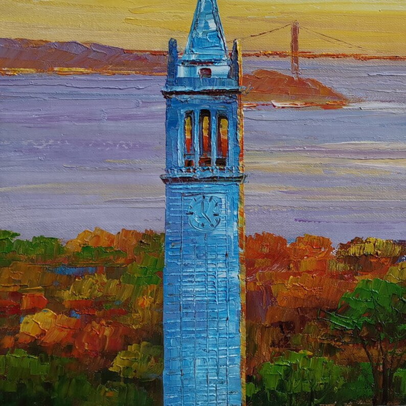 Golden View Bay Bridge & Sather Tower, From University of California ...