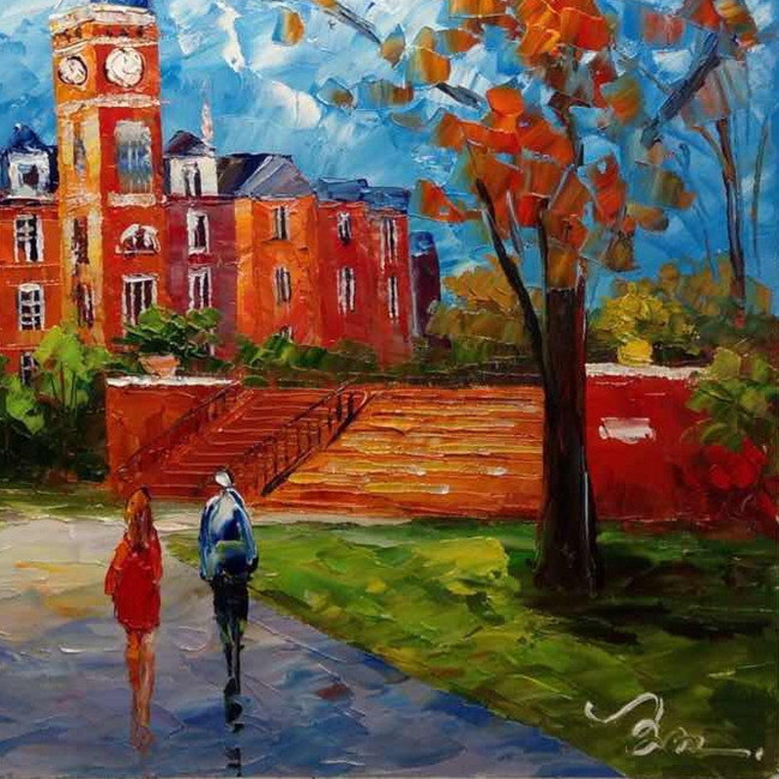 Fall Clemson Main Campus Tillman Hall in Campus Located in - Etsy