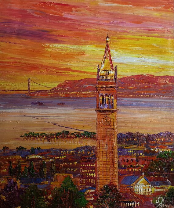 Sather Tower & Bridge Sunset Viewed From University of - Etsy