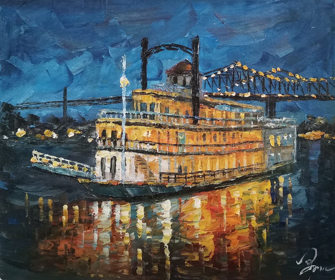Riverboat, and Savannah Bridge at Night, Savannah Usa-koking Fort-g521 ...