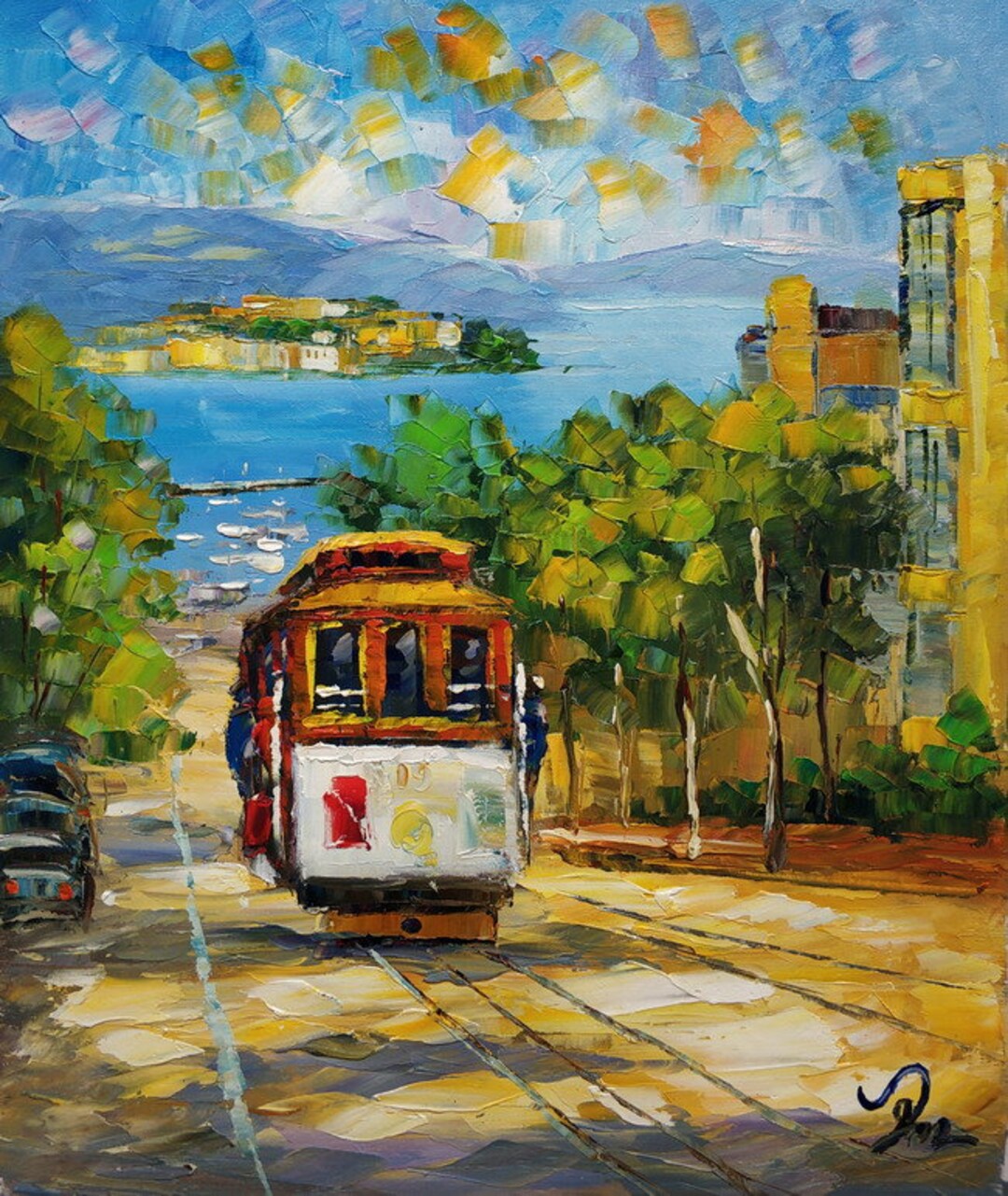 Colorful San Francisco Streetcar-koking Fort-k537-home Decor Holiday ...