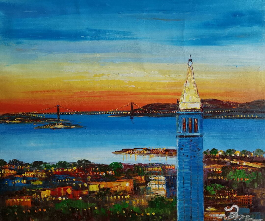 Berkeley Campus Tower and Golden Gate Bridge-koking Fort-z66-home Decor ...