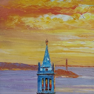 Golden View Bay Bridge & Sather Tower, From University of California ...