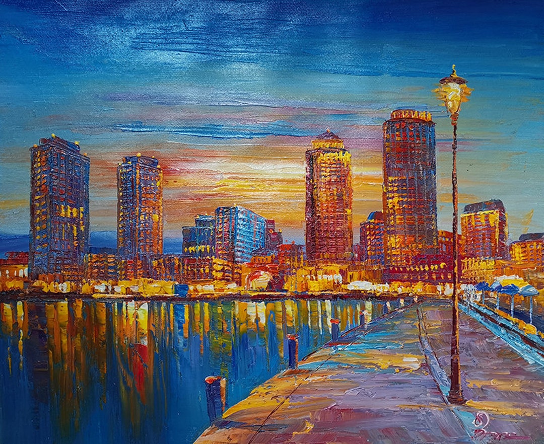 Boston Harbor Riverwalk Ma-koking Fort-z862-home Decor Holiday Artwork ...