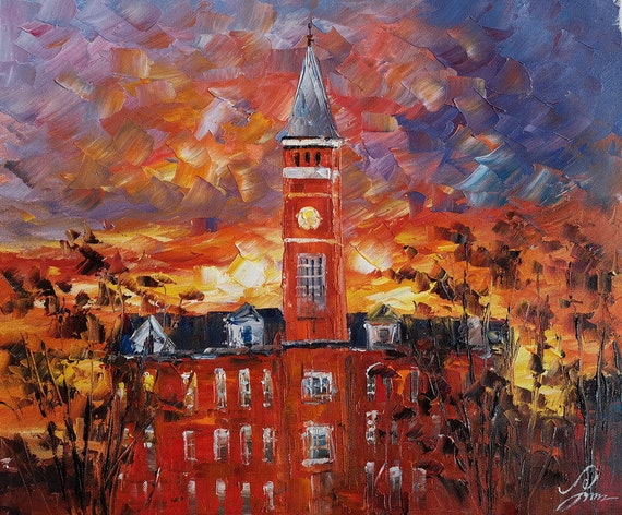 Sunset Tillman Hall in University Klugh Avenue Clemson | Etsy