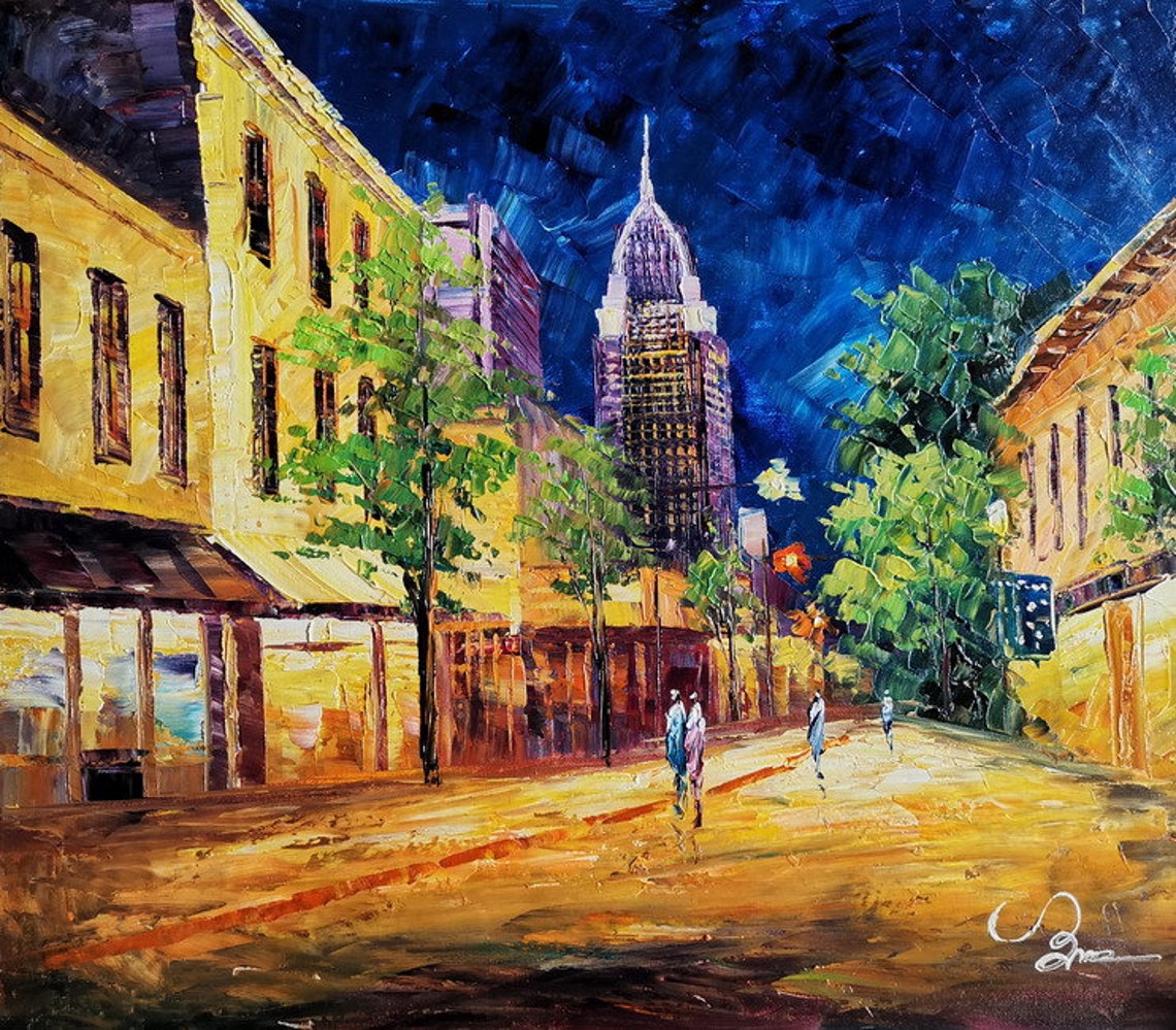Night Dauphin Street, Downtown Mobile, Alabama-koking Fort-k1487-home ...