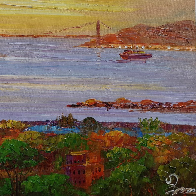 Golden View Bay Bridge & Sather Tower, From University of California ...