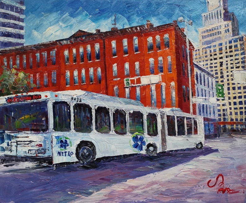 Metro Buses, Walnut Street Cincinnati Ohio-koking Fort-k1423-home Decor ...