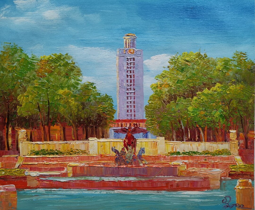 UT Tower in Spring, View From University Austin Texas-koking Fort-z550 ...
