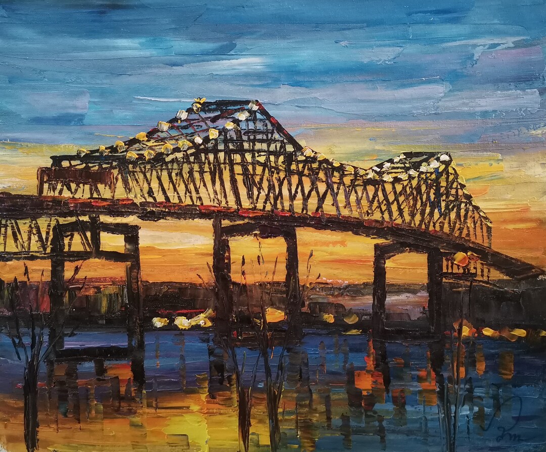 Mississippi River Bridge ,baton Rou-koking Fort-g522-home Decor Holiday ...