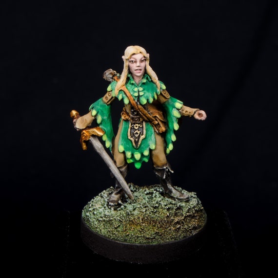 Painted Elf Bard Miniature metal Dungeons and Dragons - Etsy