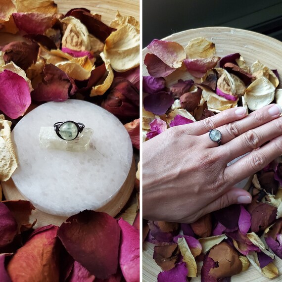Prehnite and Epidote Ring Reiki Infused Healing Stone | Etsy