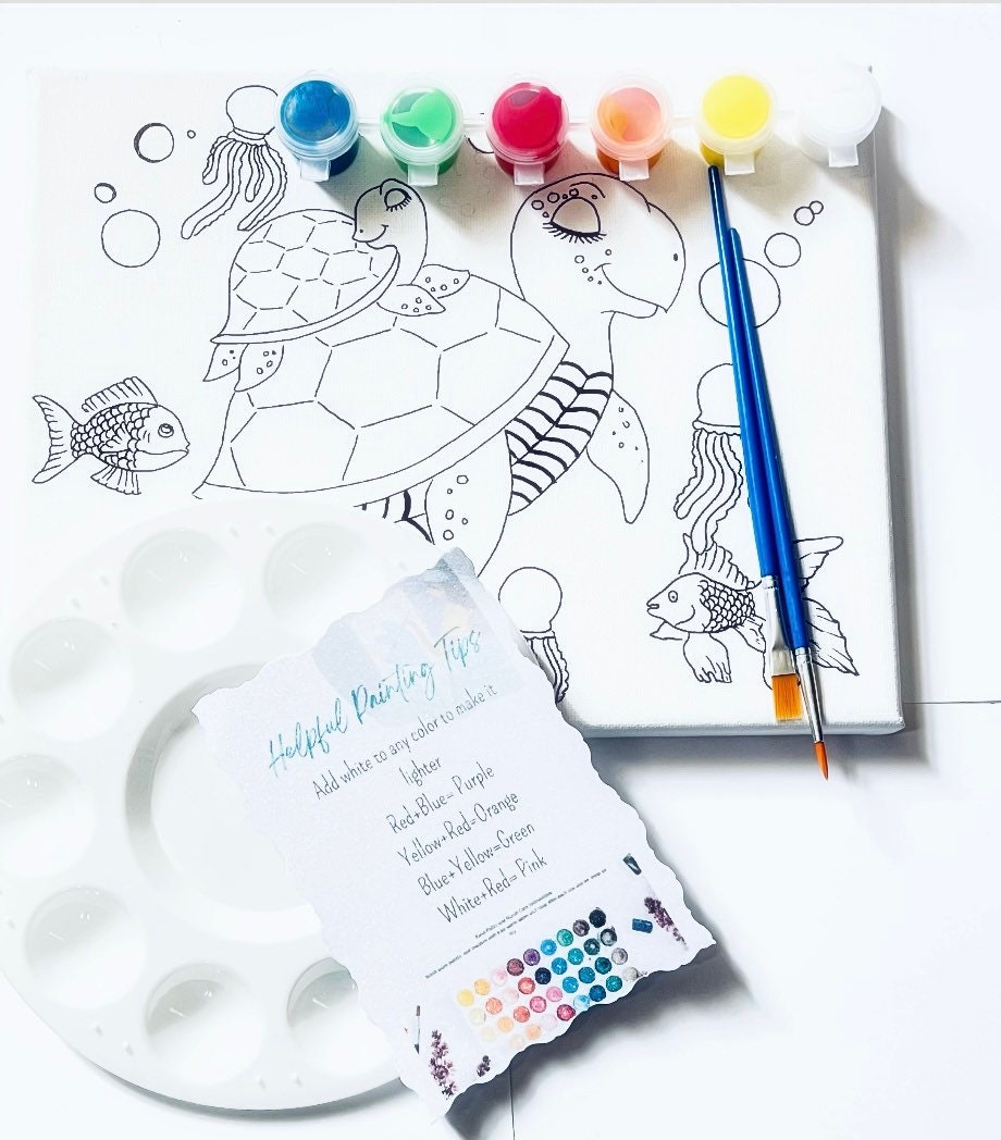Paint Your Own Sea Turtle Paint Kit Sea Turtle Craft Kit - Etsy