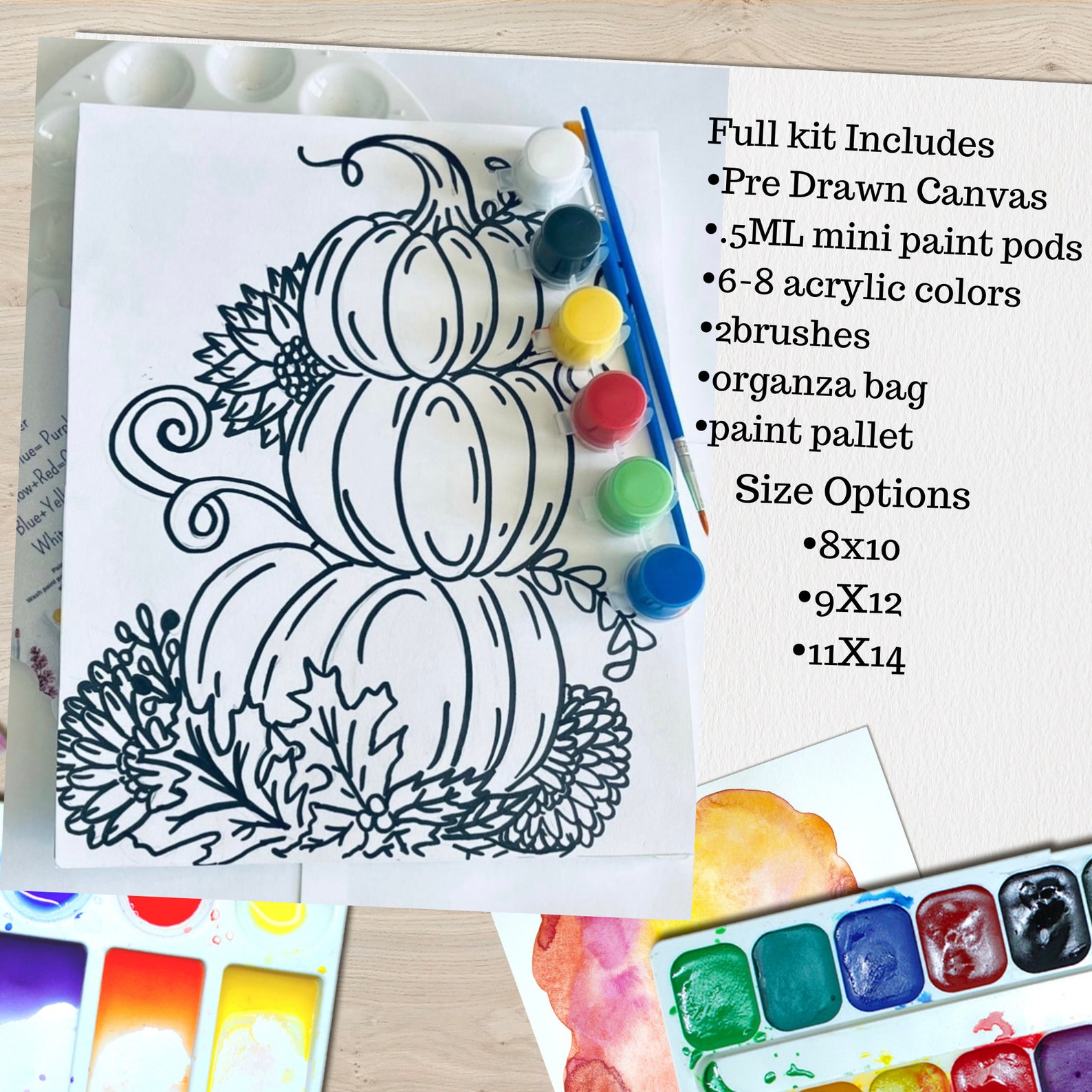 Girls Paint Night Pumpkin Craft Kit Pumpkin Paint Kit - Etsy