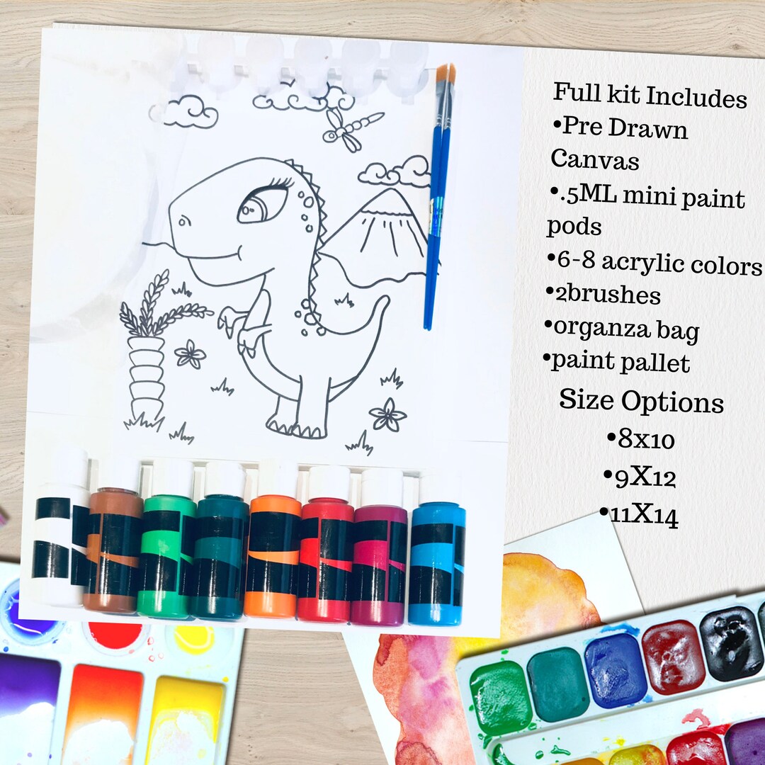 Ready to Paint Kit, T-rex Craft Kit, T-rex Paint Kit, T-rex Outline ...