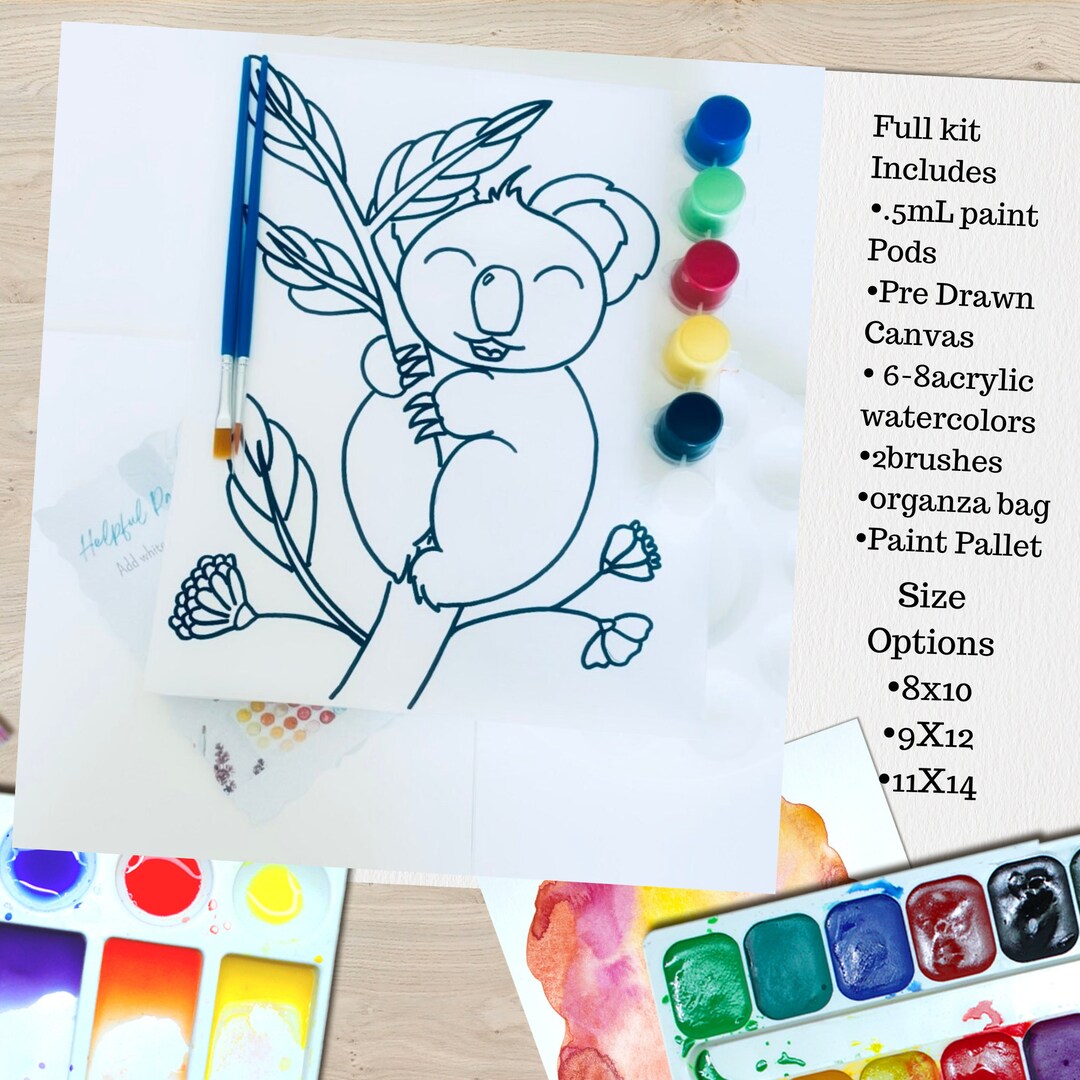 Koala Paint Kit, Koala Craft Kit, Koala Outline Sketch, Koala Party ...