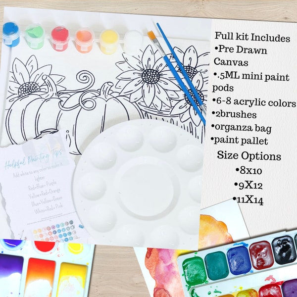 Diy Pre Drawn Canvas Fall - Etsy