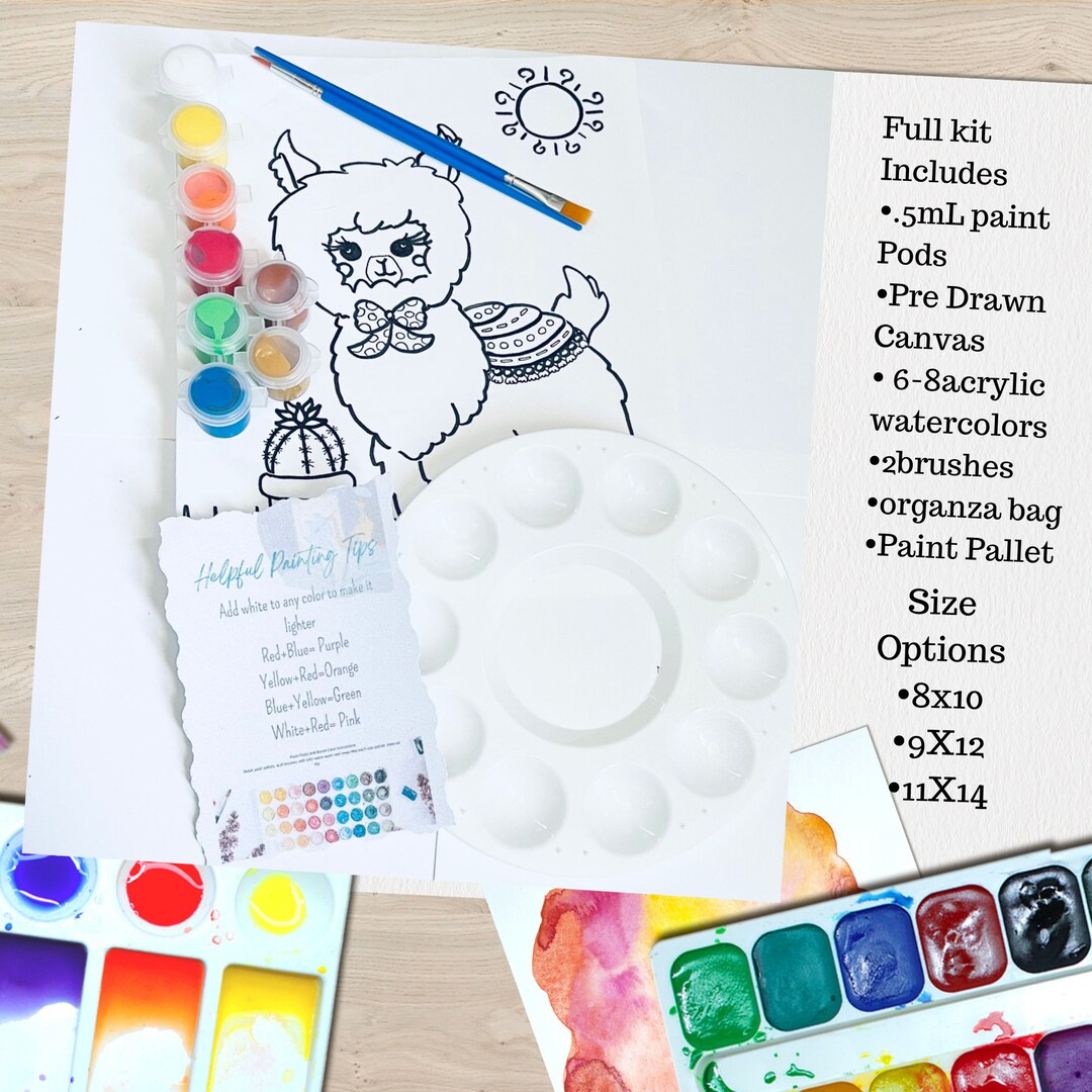 Ready to Paint Pre Drawn Lama Paint Craft Kit Activities for Kids Art ...