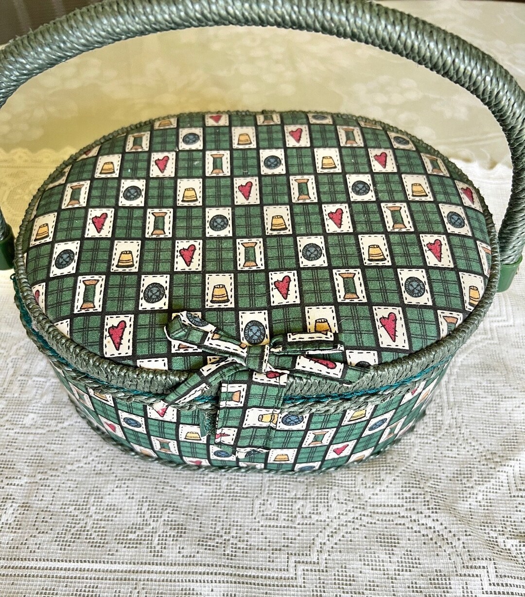 Vintage Sewing Basket Filled With Antique and Vintage Buttons and ...