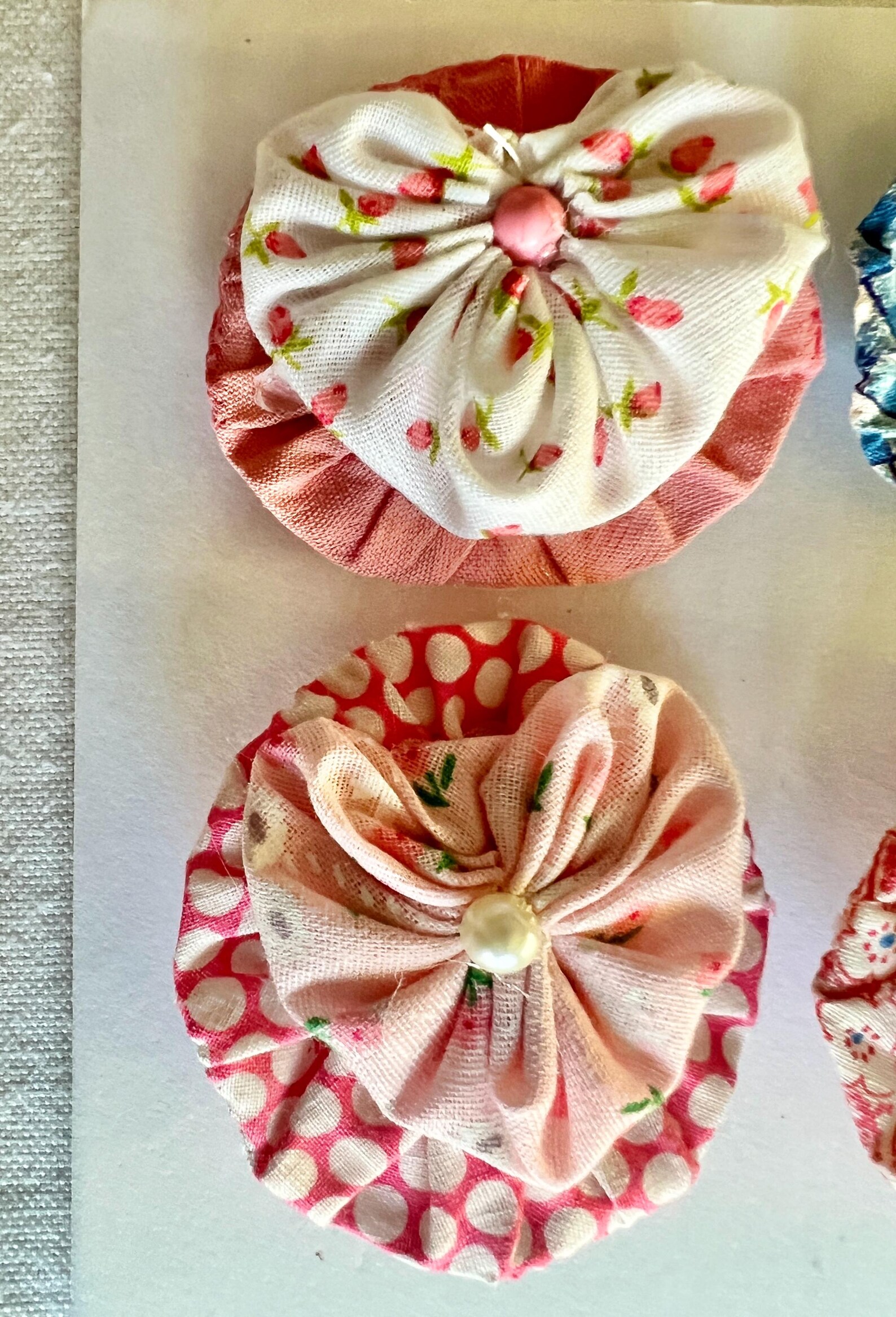 Set of Four Vintage Heart Yo Yo Magnets, Repurposed Yo Yos ...