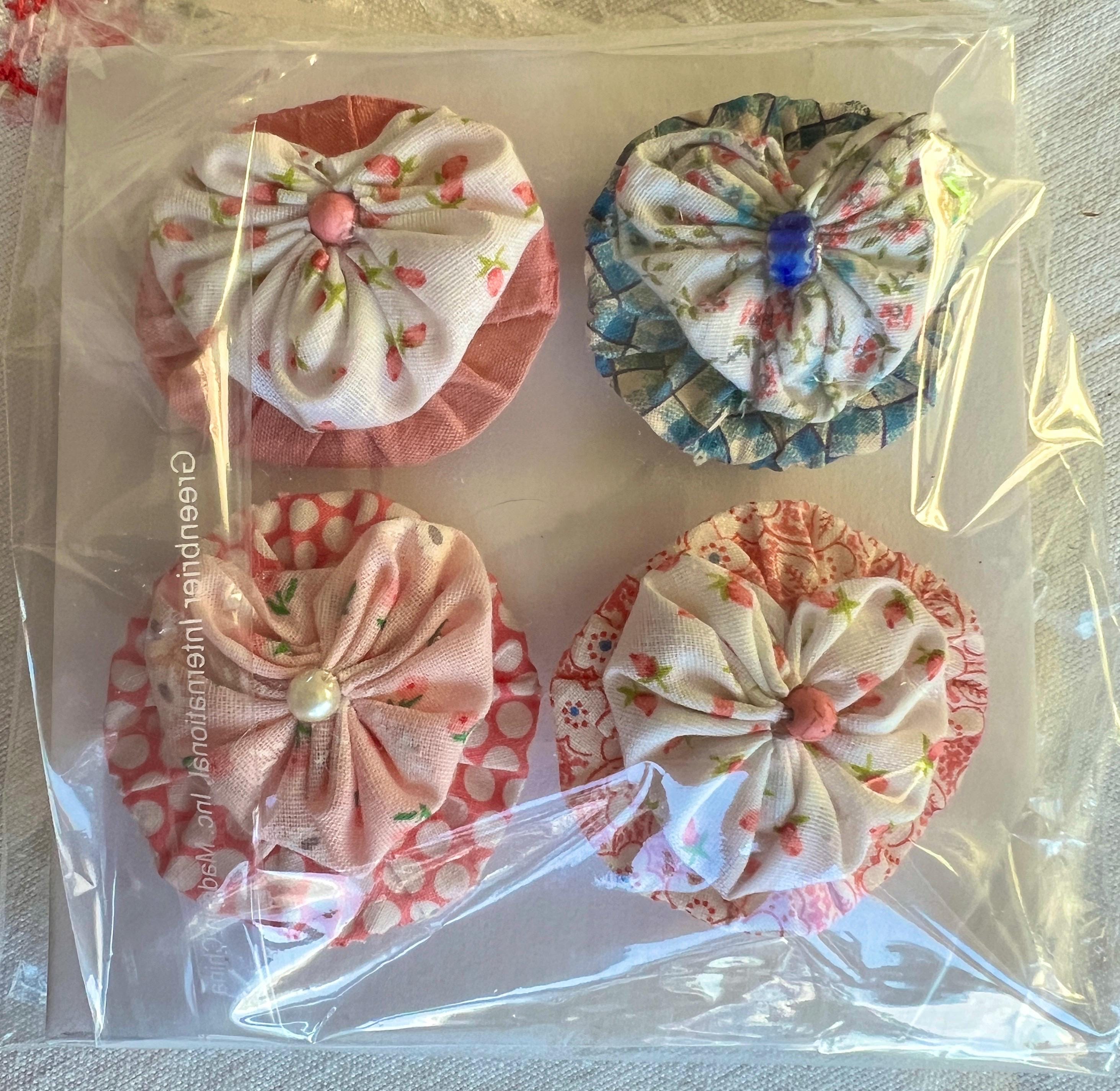 Set of Four Vintage Heart Yo Yo Magnets, Repurposed Yo Yos ...