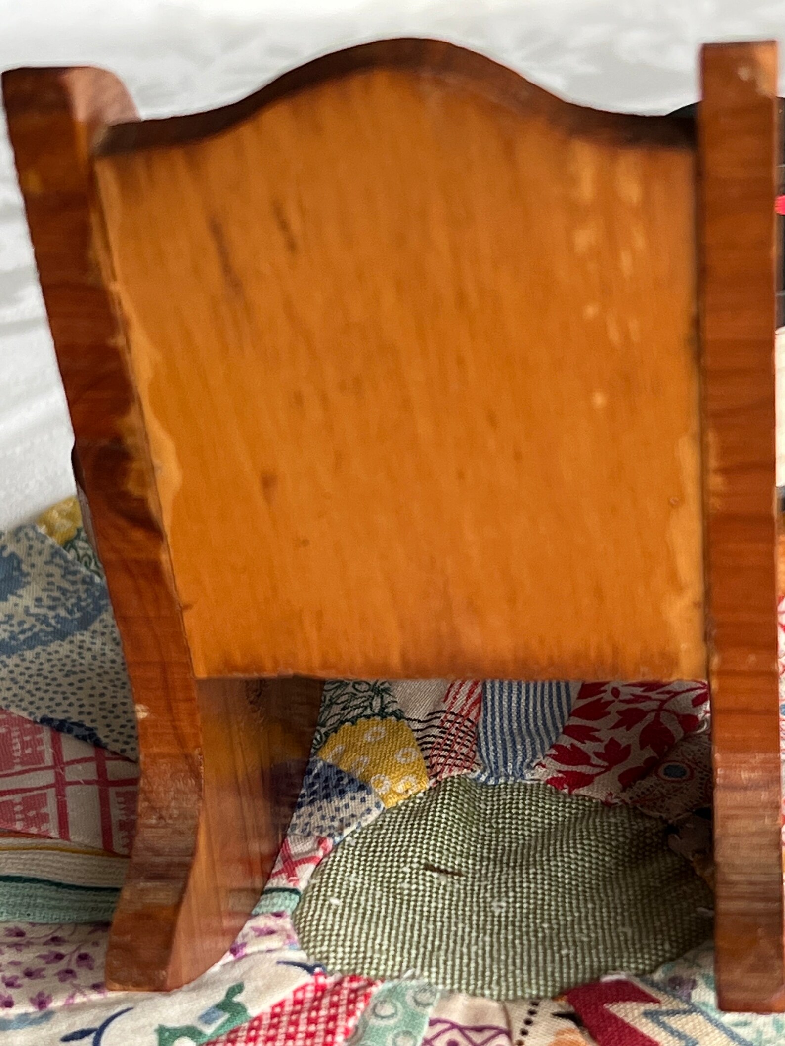 Small Handmade Antique Wooden Rocker Thread Holder With Pin Cushion ...