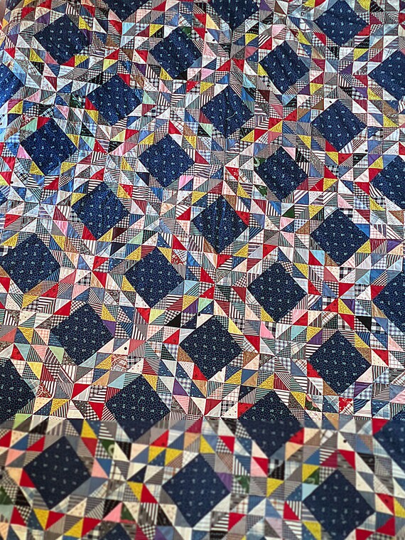 Antique Ocean Waves Quilt Top Hand Pieced Turn of the - Etsy