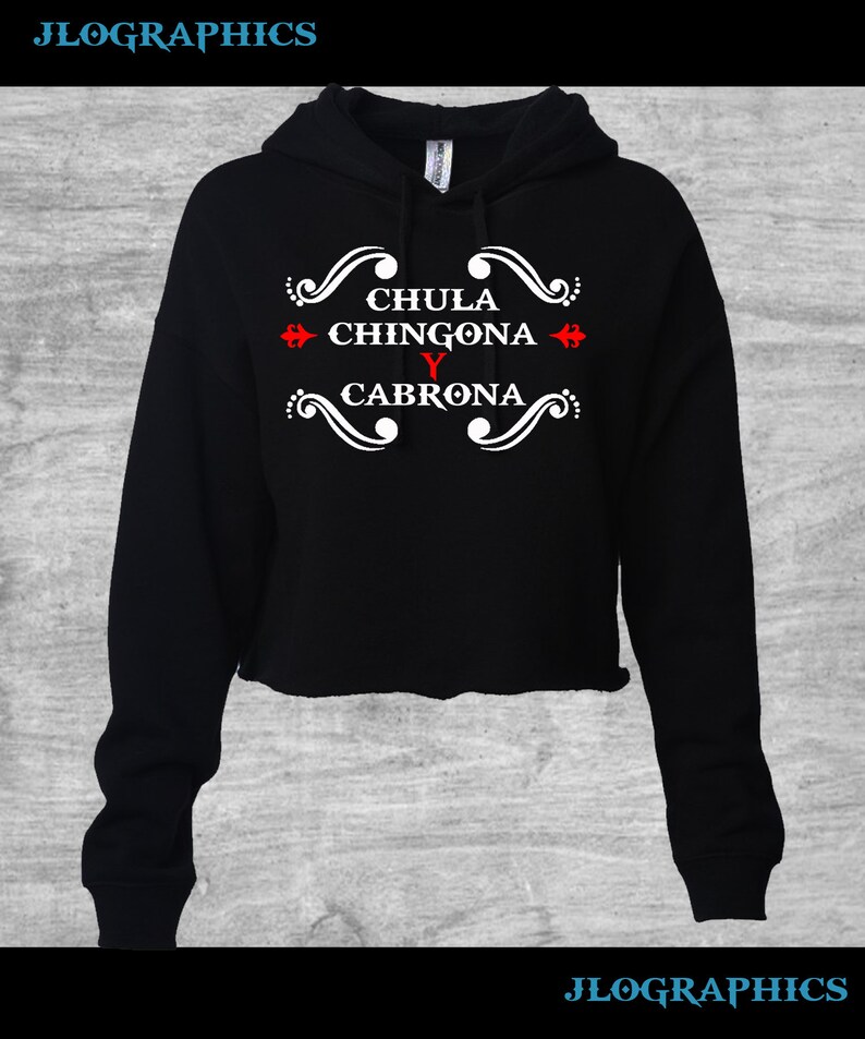 Chula Y Chingona Croptop Hooded Sweatshirt - Etsy