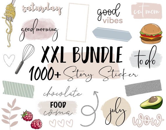 1000 Instagram Story Sticker Sticker Bundle | Etsy