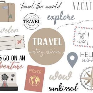 40 Instagram Story Sticker Travel Roadtrip | Etsy