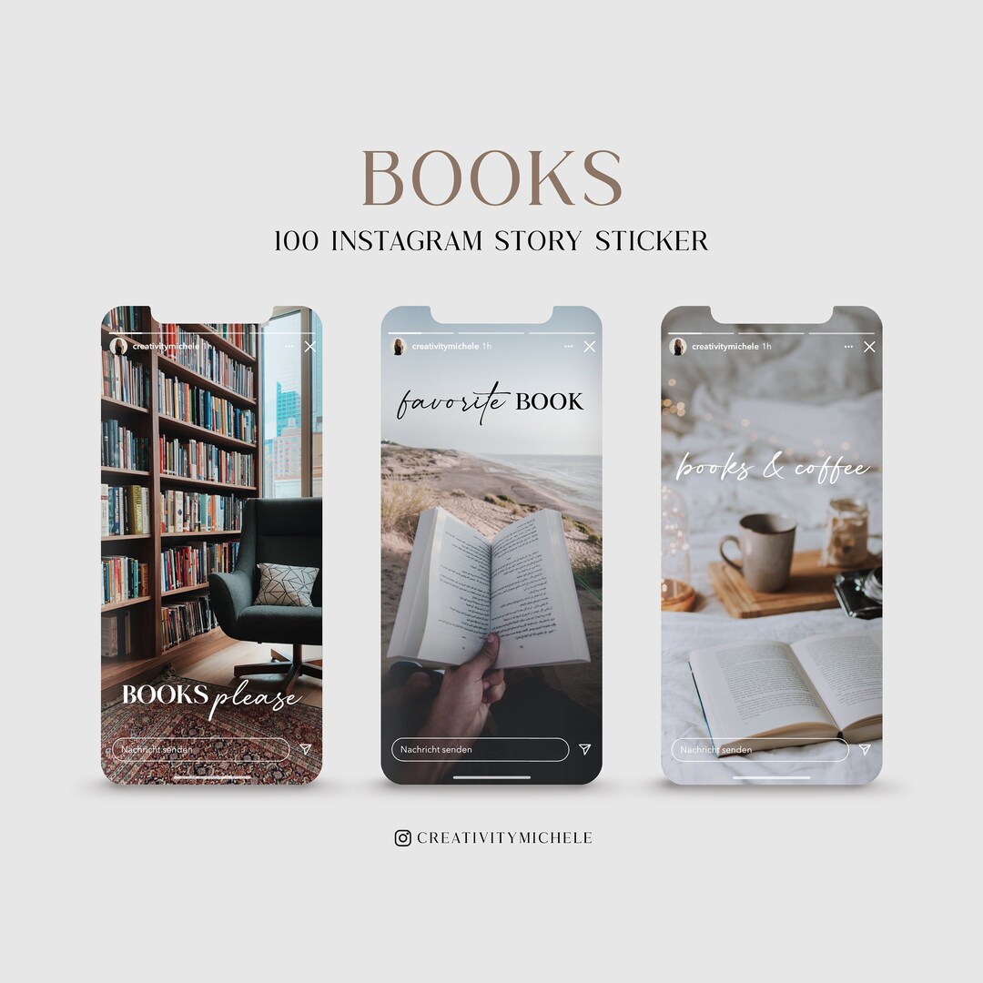 100 Instagram Story Sticker Books Books PNG Digital Procreate - Etsy