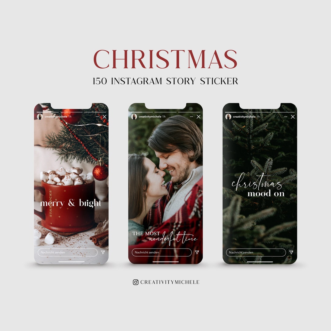 150 Instagram Story Sticker Clipart Digital PNG Christmas Winter ...