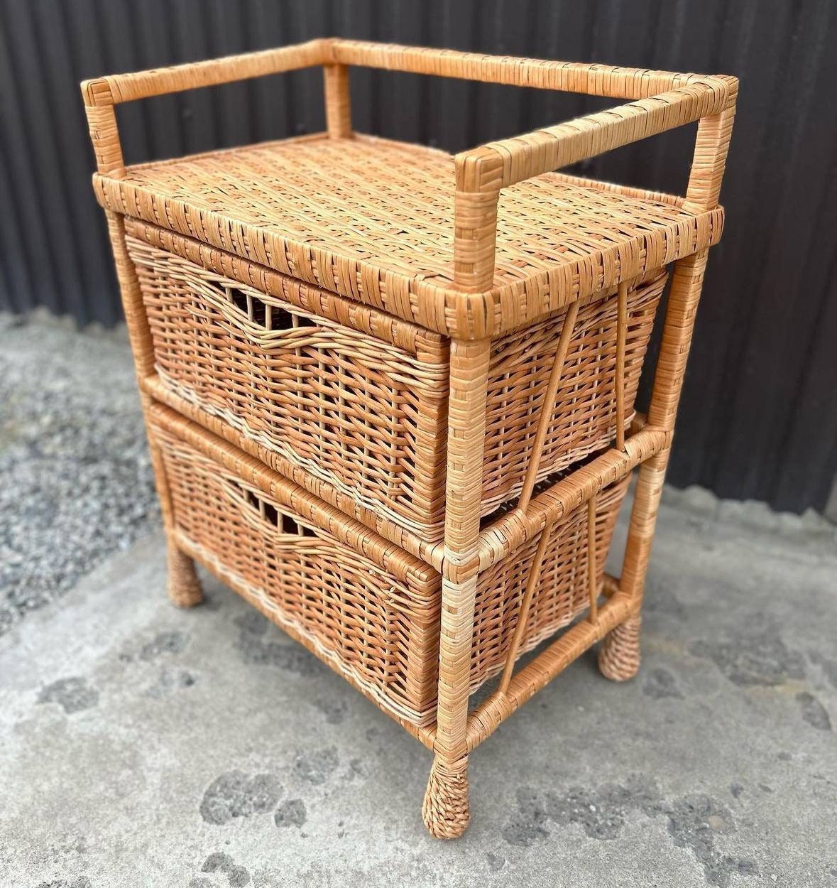 Wicker Shelf, Handmade Rattan Furniture, Chest of Drawers, Wicker ...