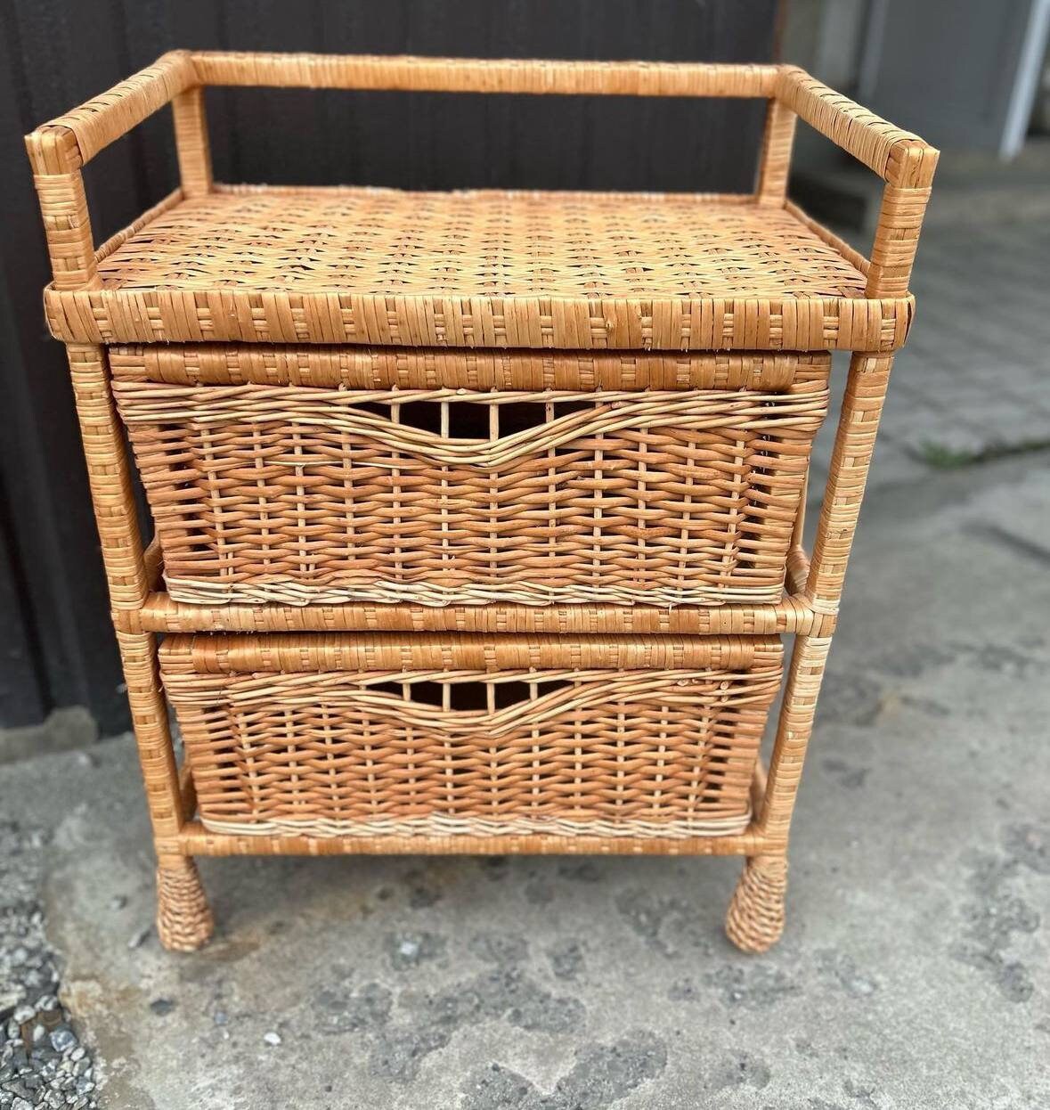 Wicker Shelf, Handmade Rattan Furniture, Chest of Drawers, Wicker ...