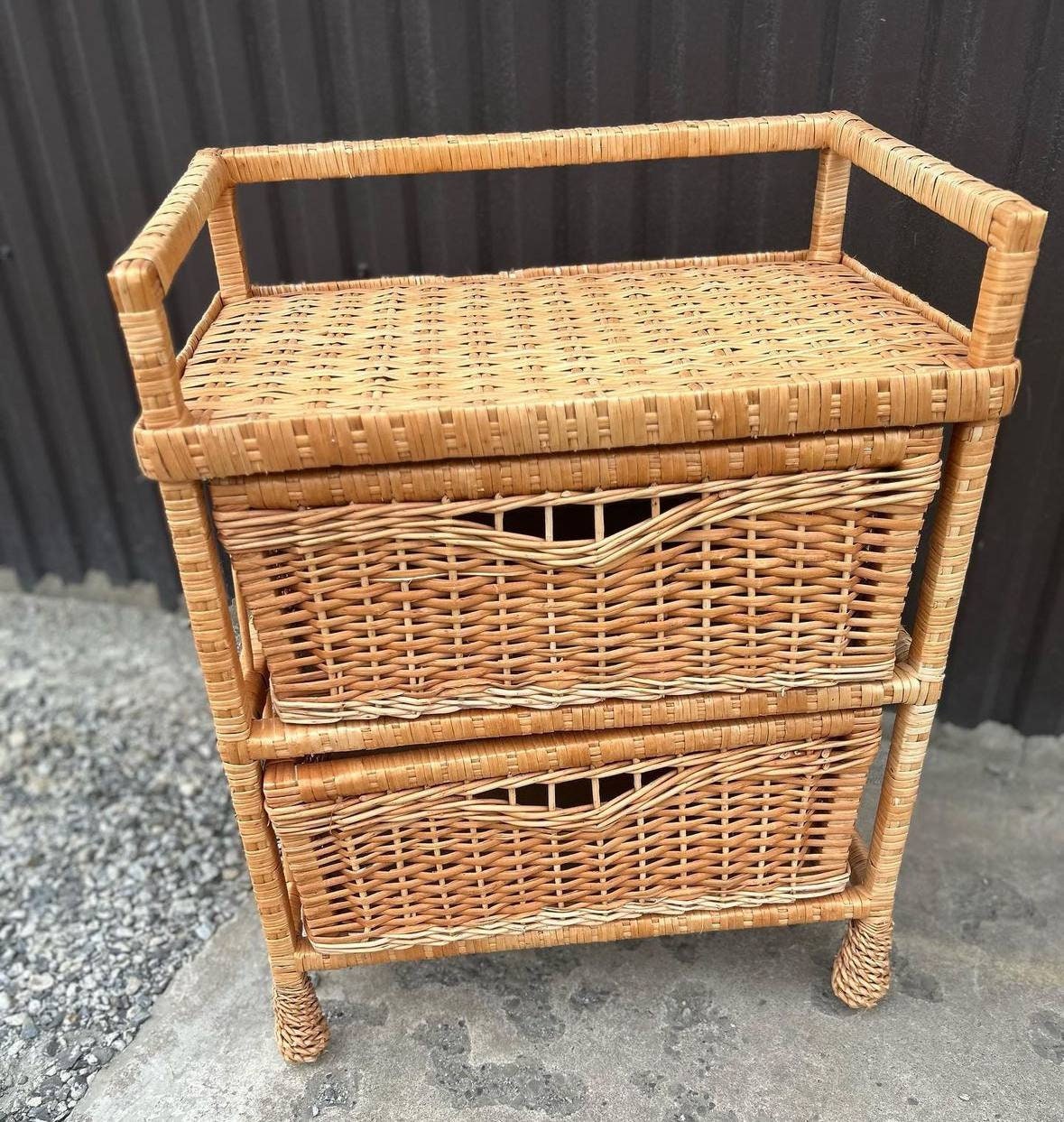 Wicker Shelf, Handmade Rattan Furniture, Chest of Drawers, Wicker ...