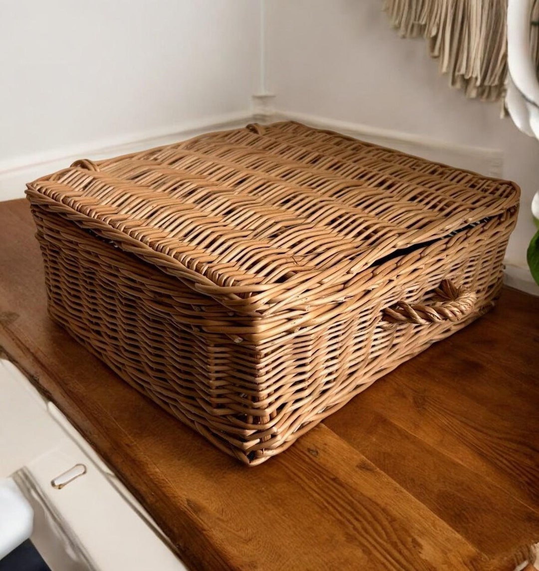 Willow Storage Suitcase Wicker Photo Shoot Basket Wooden Storage Basket ...