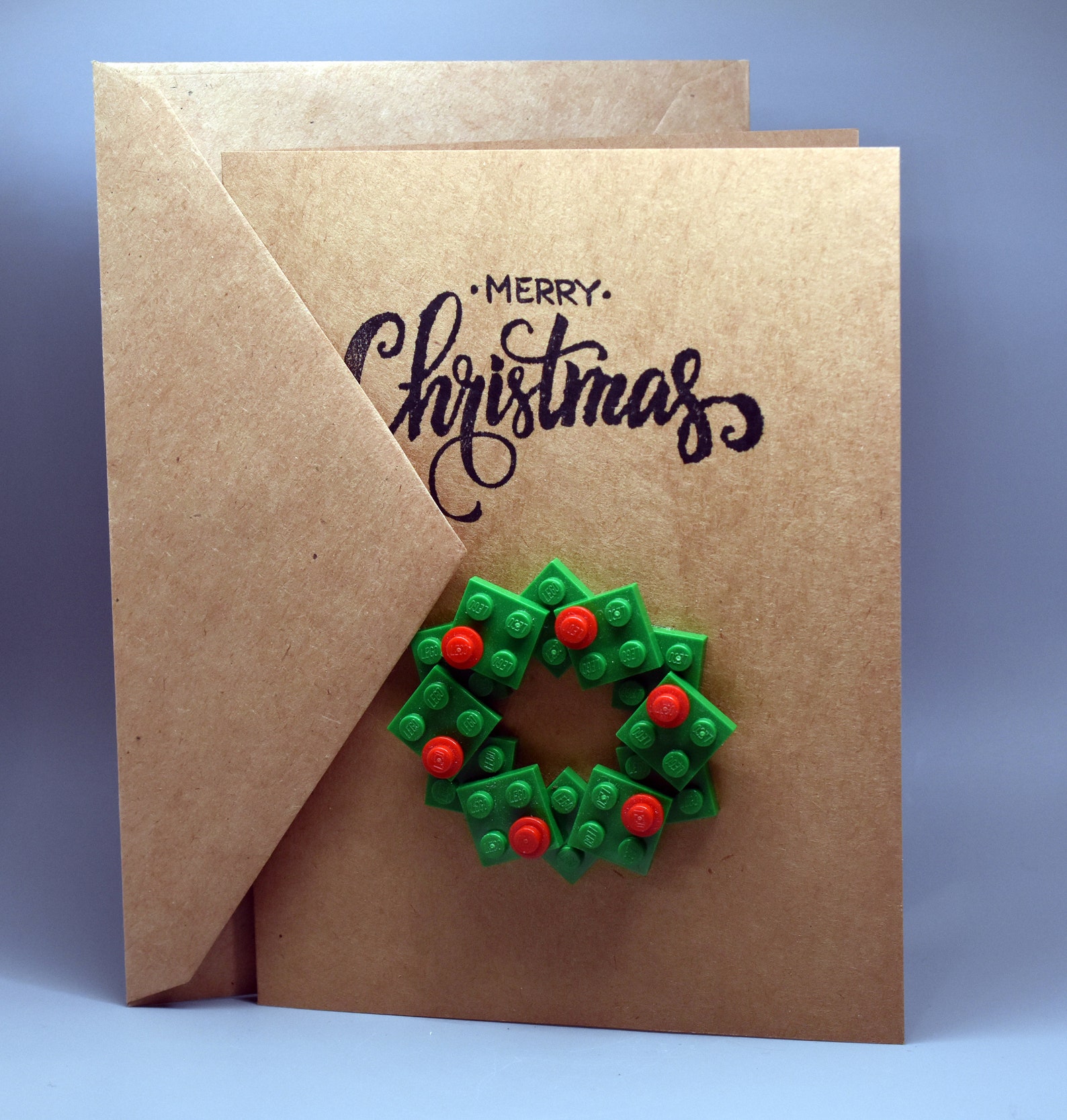 Christmas Card Made of Lego | Etsy