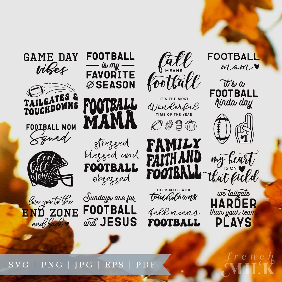 Football Mom Fall SVG Bundle | Faith Family Football EPS PNG | Cut File ...