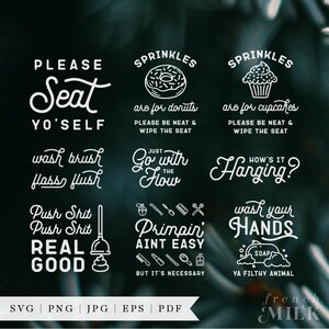 Funny Bathroom SVG Bundle | Wash Your Hands Ya Filthy Animal EPS PNG ...