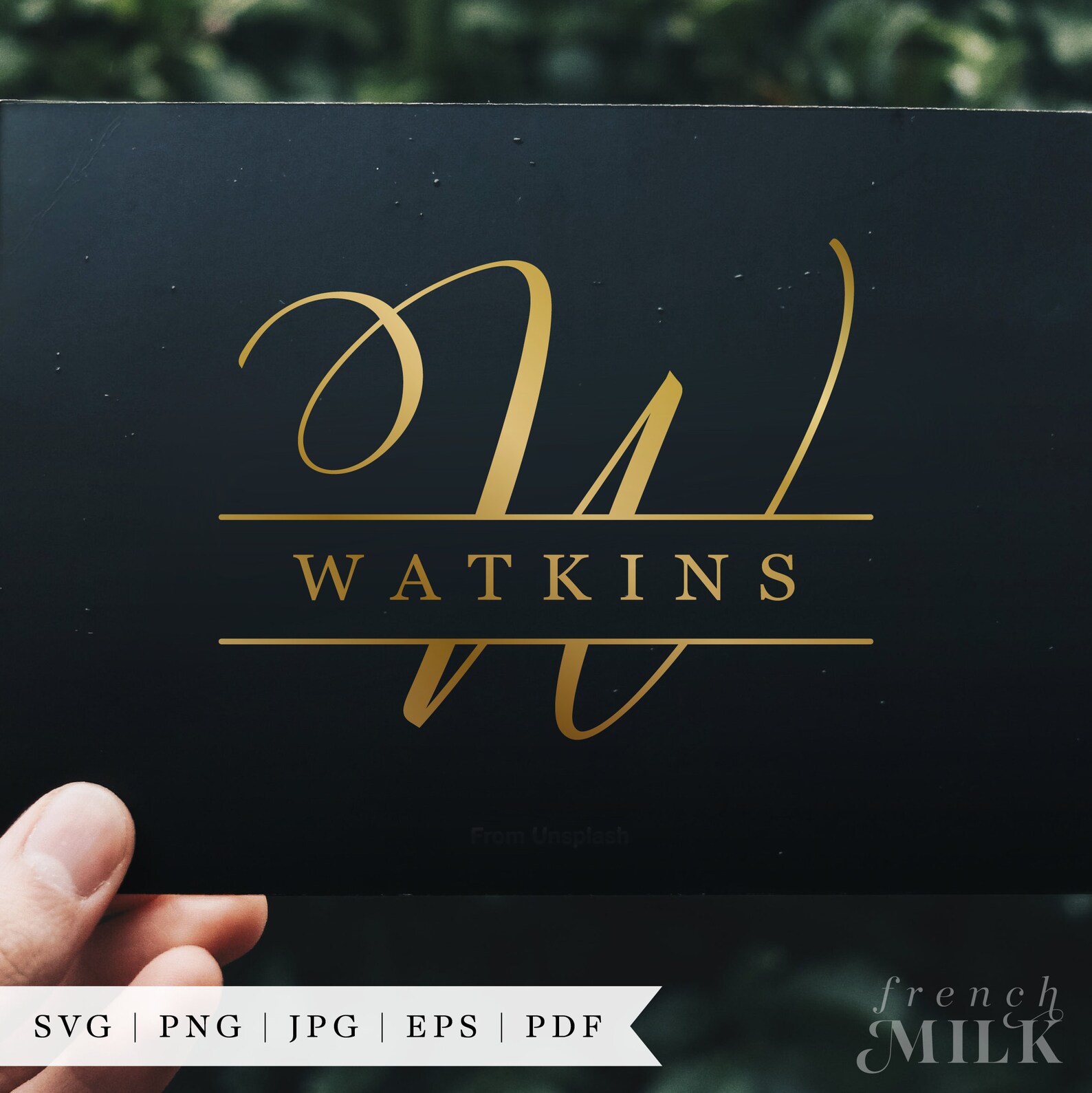 Script Split Monogram Alphabet SVG PNG EPS Cursive Frame - Etsy