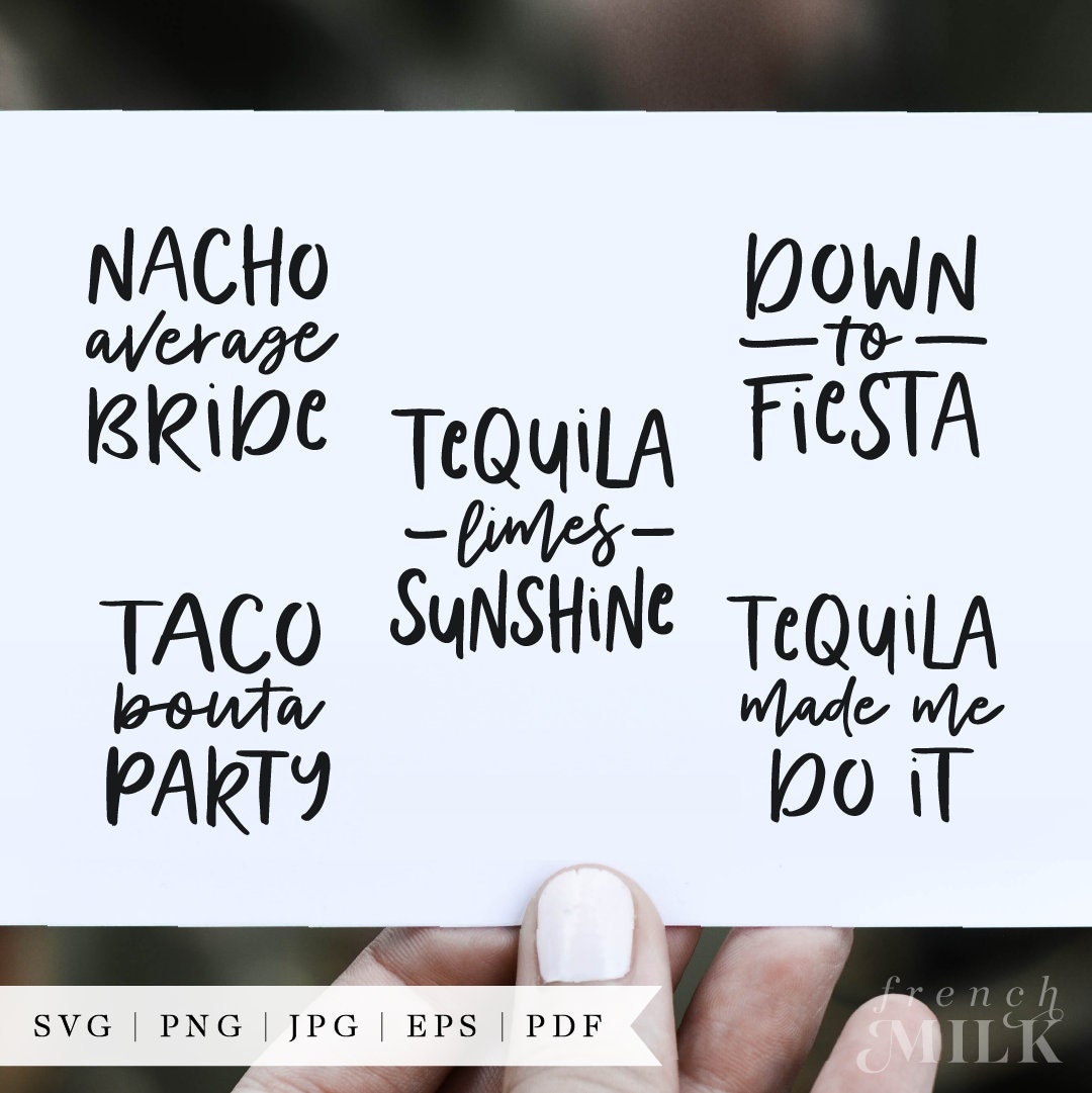 Nacho Average Bride Bachelorette SVG Bundle Bridesmaid Party - Etsy