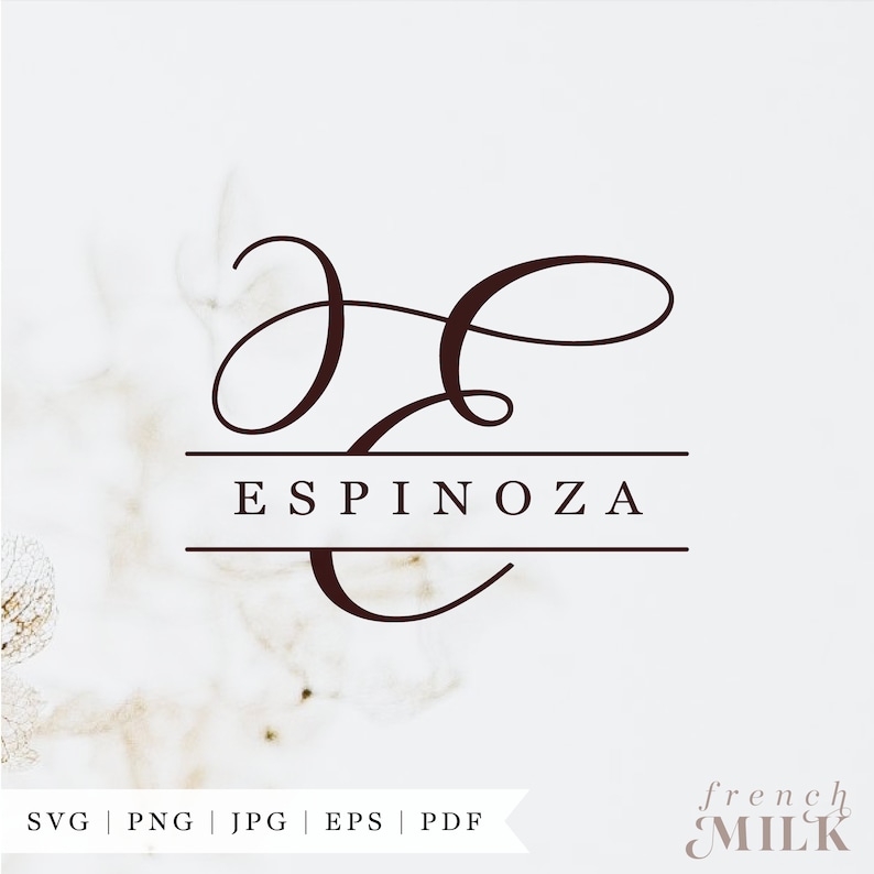 Script Split Monogram Alphabet SVG PNG EPS | Cursive Frame Letter Cut ...