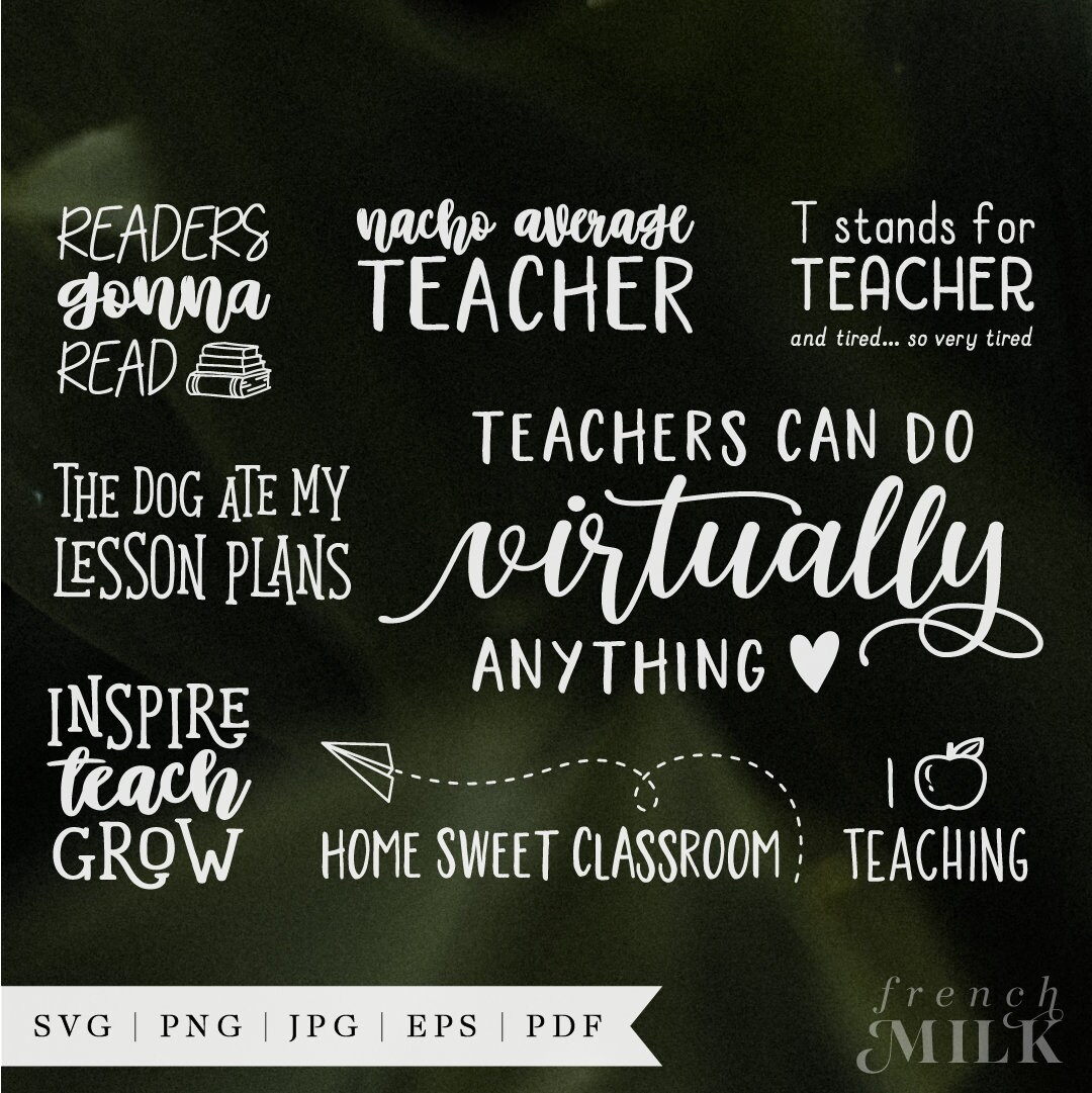 Funny Teacher Bundle Pack SVG | Teachers Can Do Virtually Anything ...