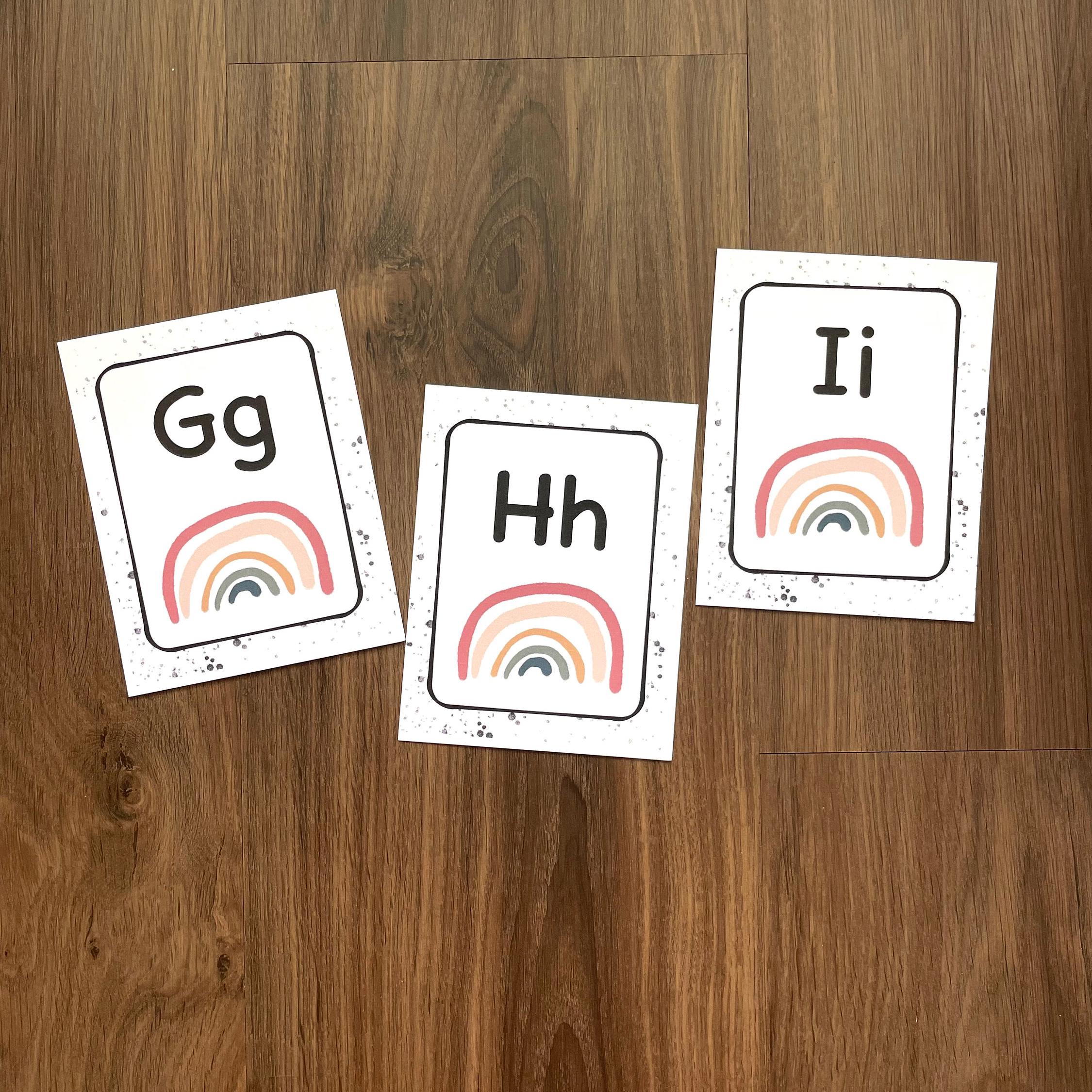 Rainbow Alphabet Cards - Printables - Etsy