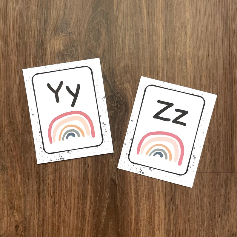 Rainbow Alphabet Cards - Printables - Etsy